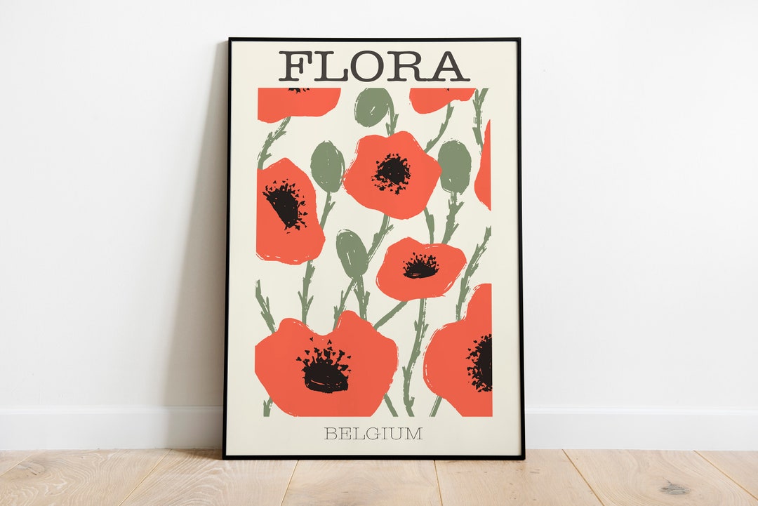 Flora Belgium Digital Download Wall Print Flower Downloadable Print Art ...