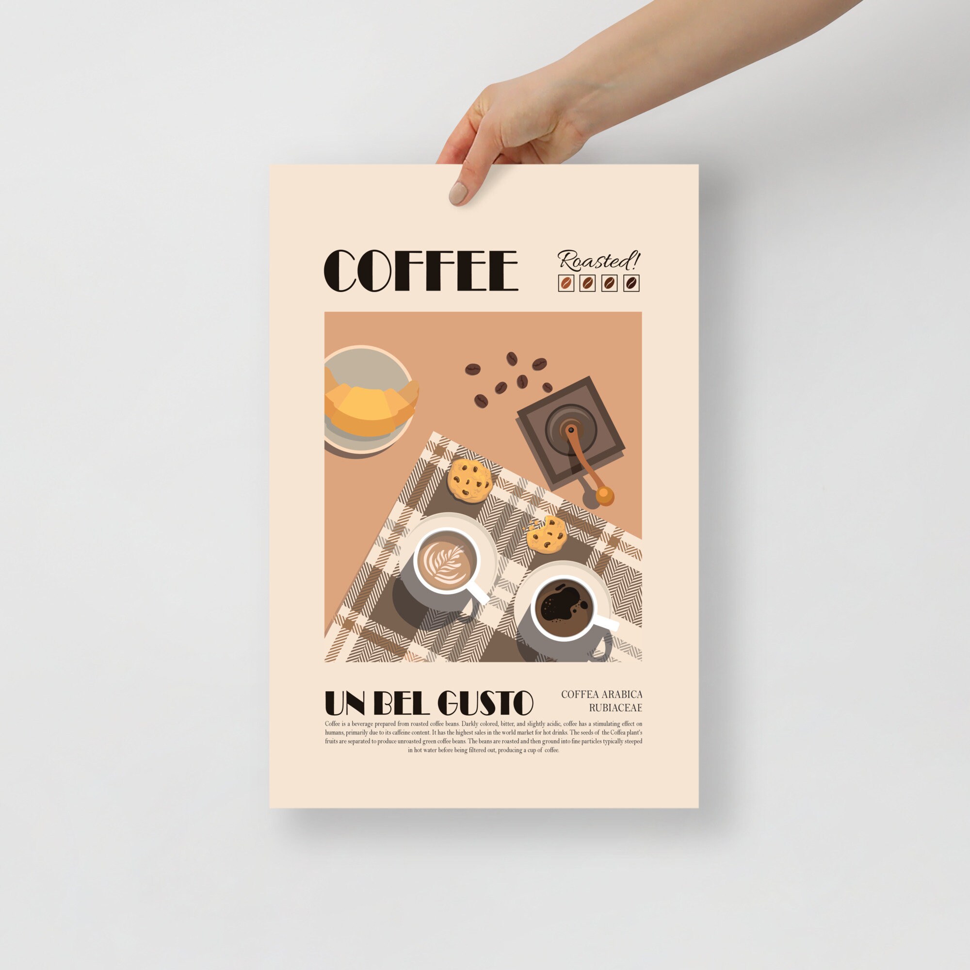Coffee, Un Bel Gusto Print, Vintage Poster, Wall Art, Kitchen Picture ...