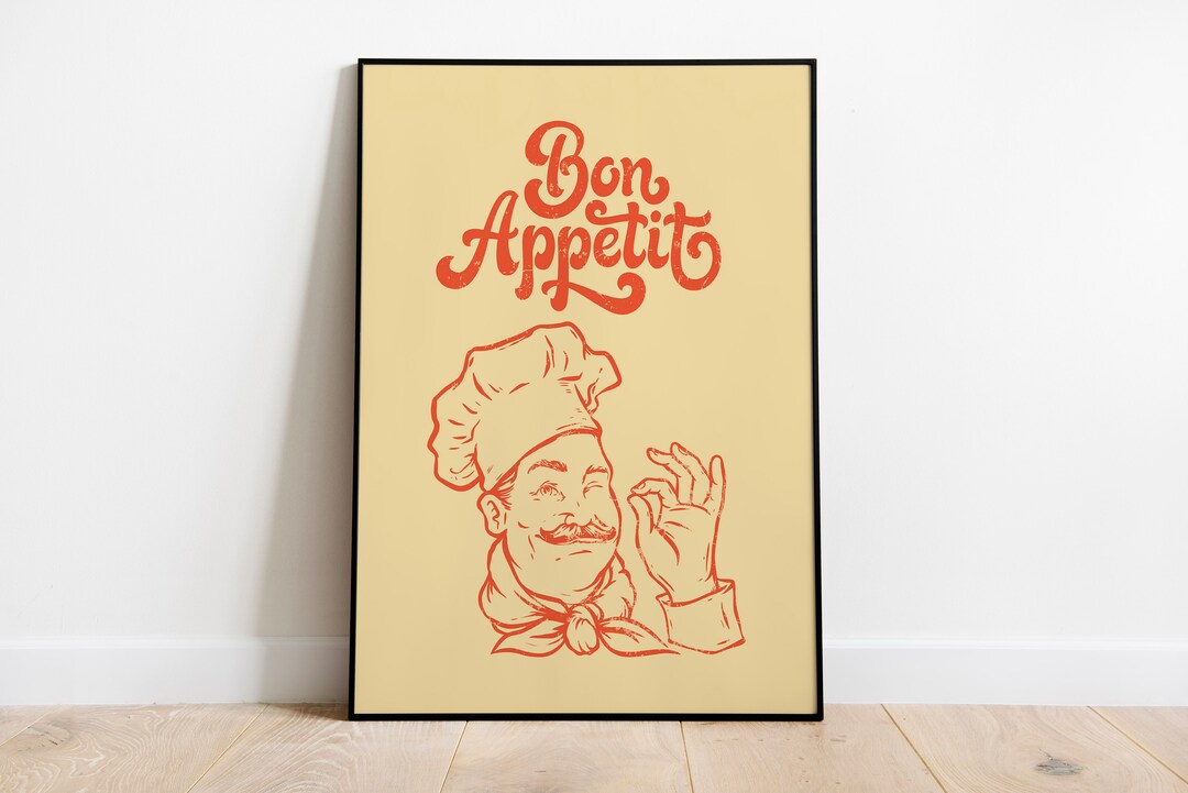 Bon Appetit Art Print - Kitchen Wall Art - Art for Kitchen - Art for ...