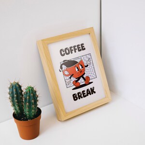 Coffee Break Print,retro Character, Art Print, Wall Art, UNFRAMED - Etsy