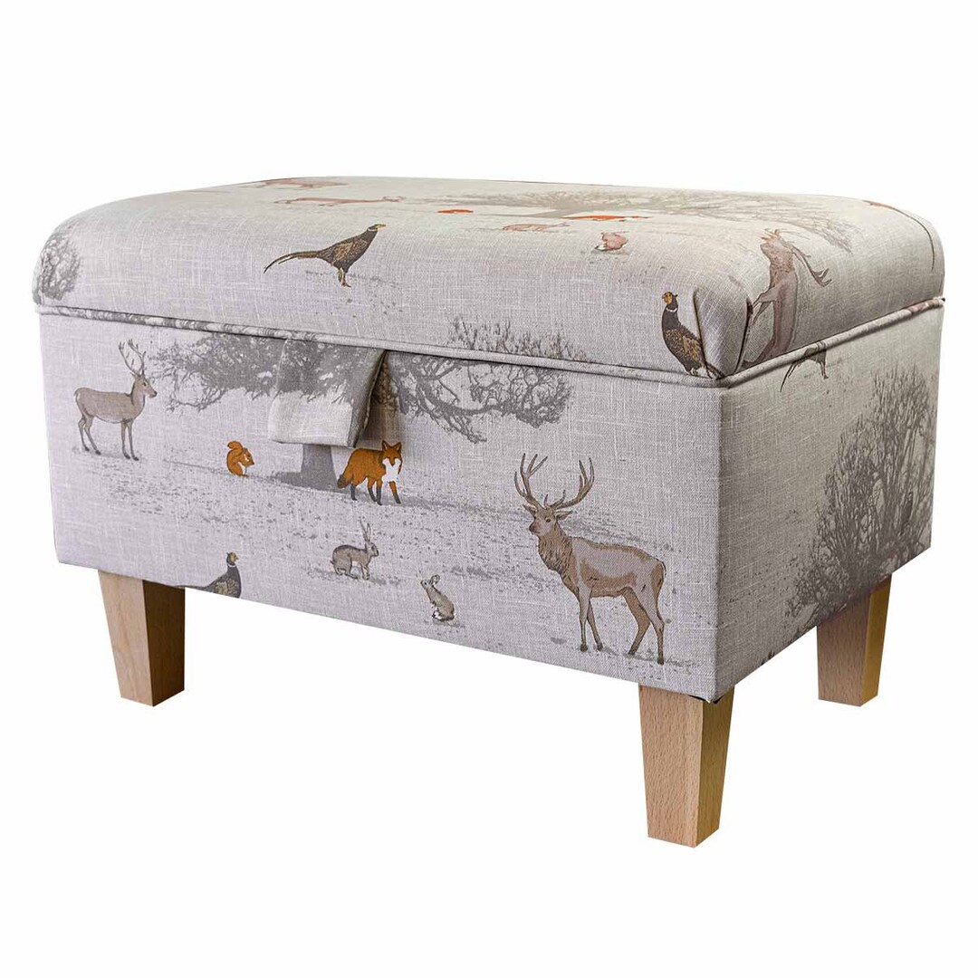 Handmade Tatton Wildlife Storage Ottoman | Animal Nature Fabric ...
