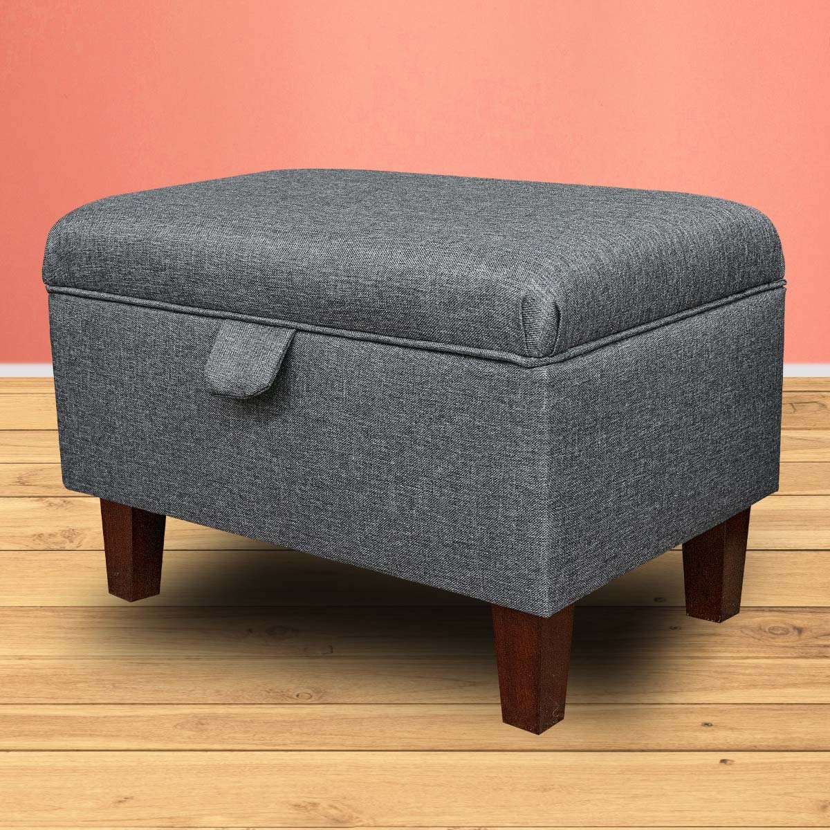 Handmade Grey Storage Ottoman Sawana Upholstery Fabric Bespoke British Made Etsy