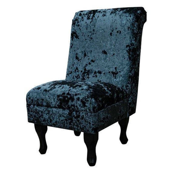 Black crushed velvet chair store
