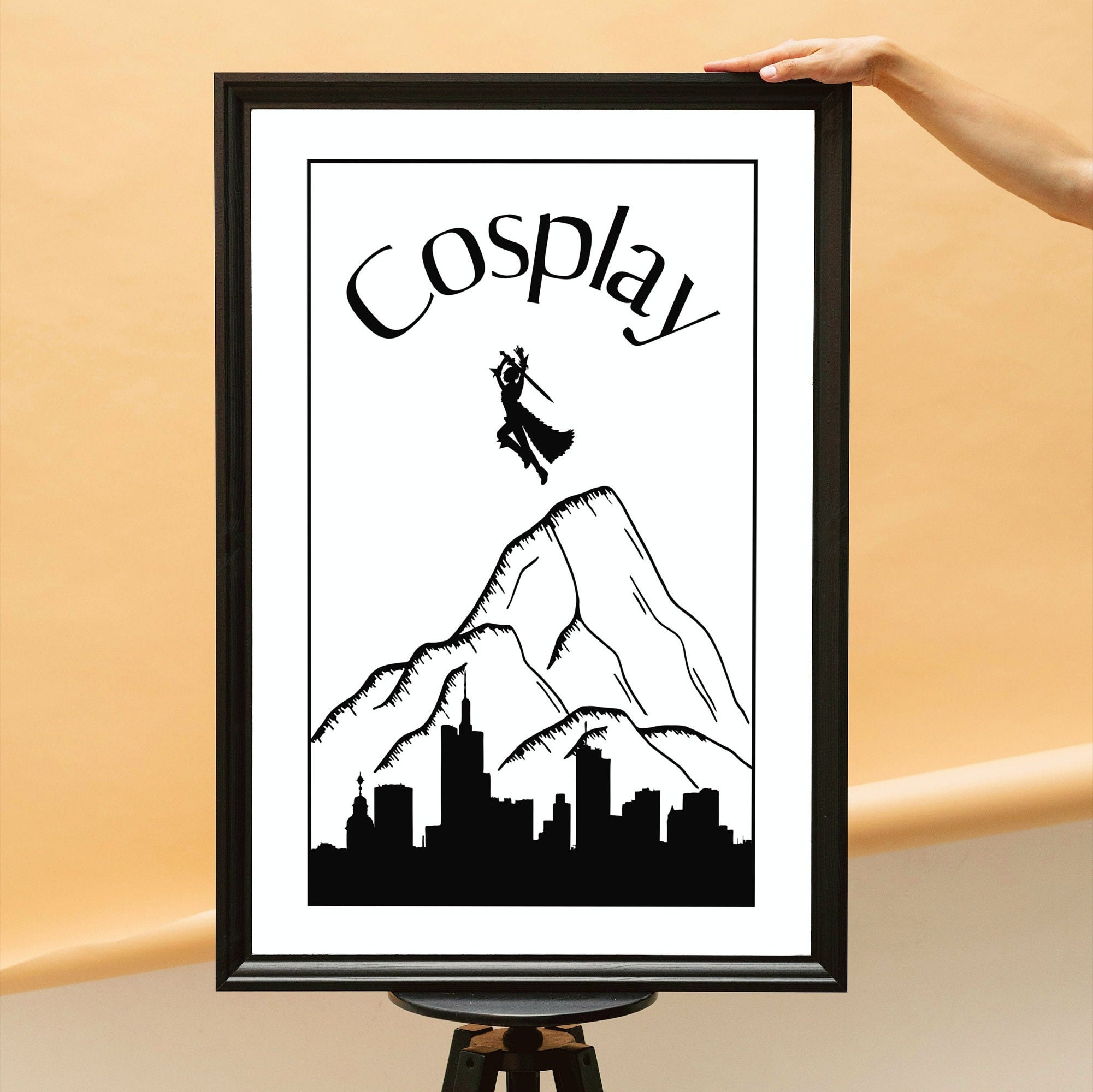 Cosplay Poster Superhero Girl With Sword Digital File for Quick Self ...