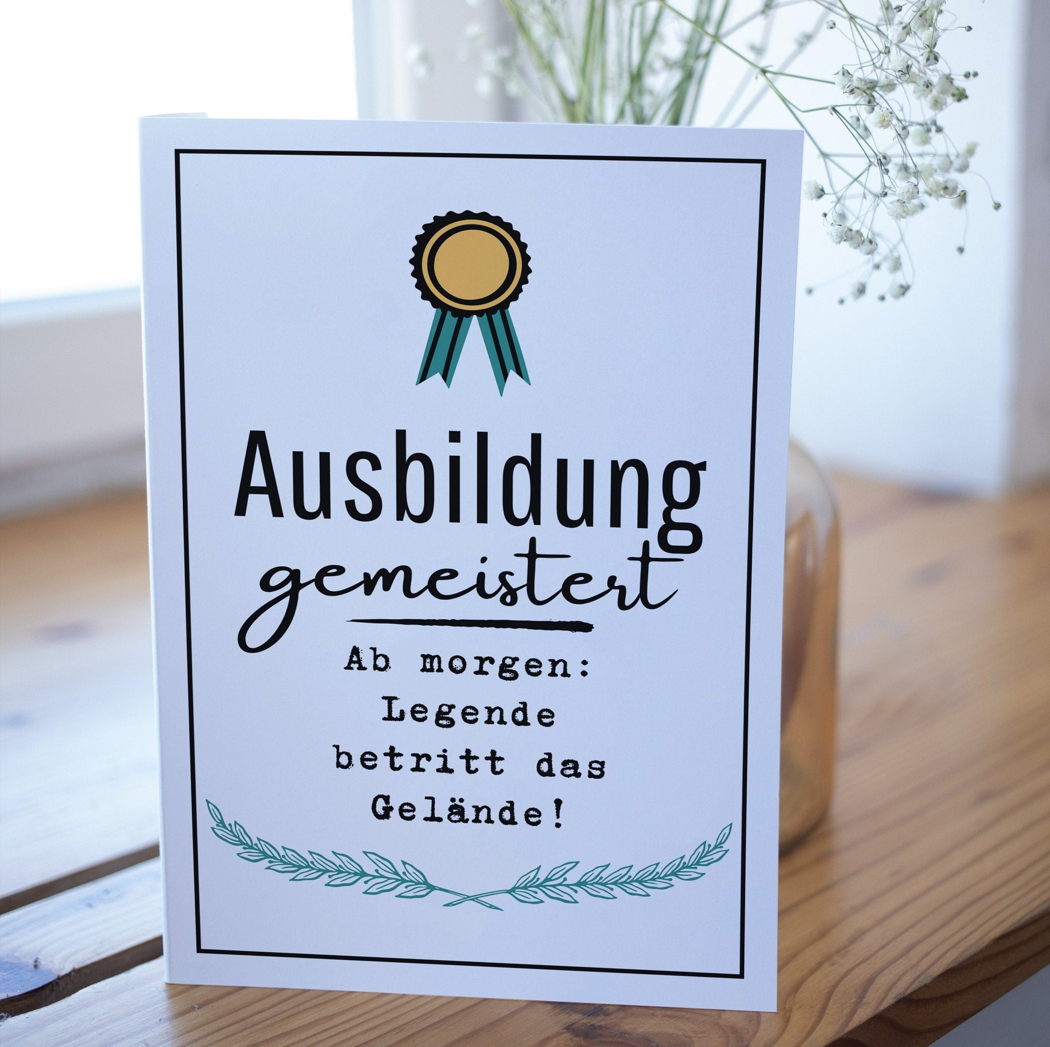 Ausbildung bestanden | Poster als digitale Datei zum Downloaden und ...