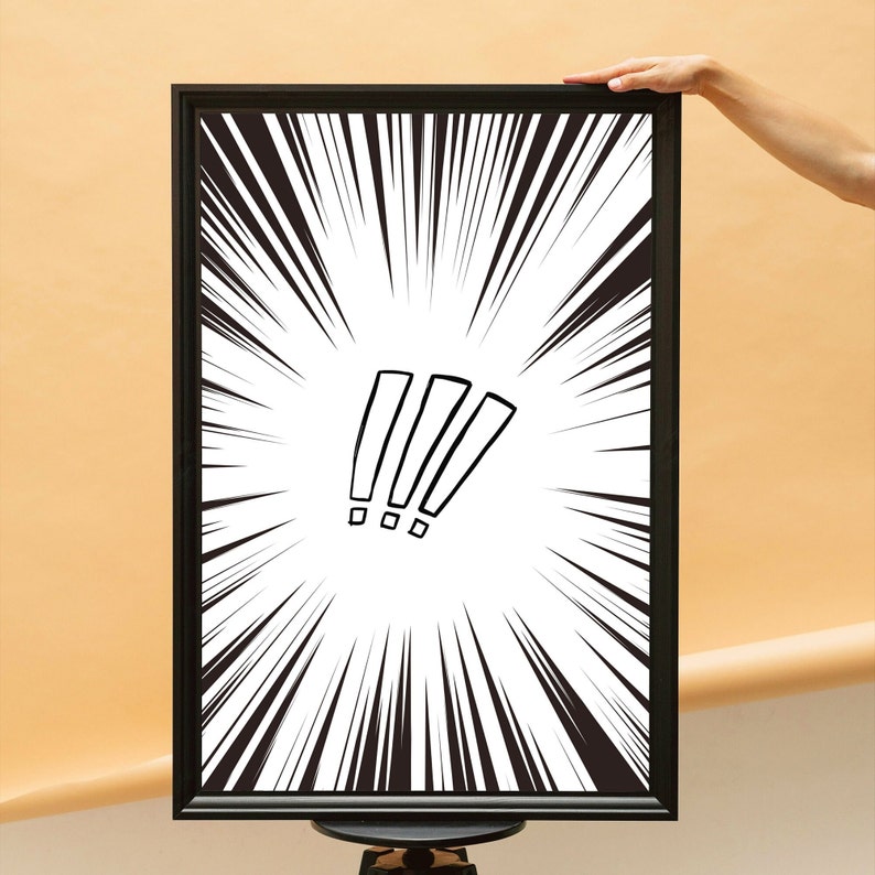Comic Poster Three Exclamation Marks Digital File for Quick - Etsy