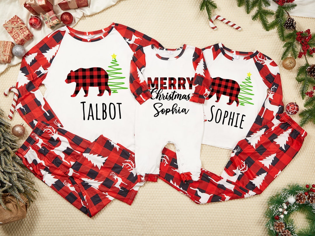 Personalized Family Pajamas,family Christmas Pjs With Name,matching ...
