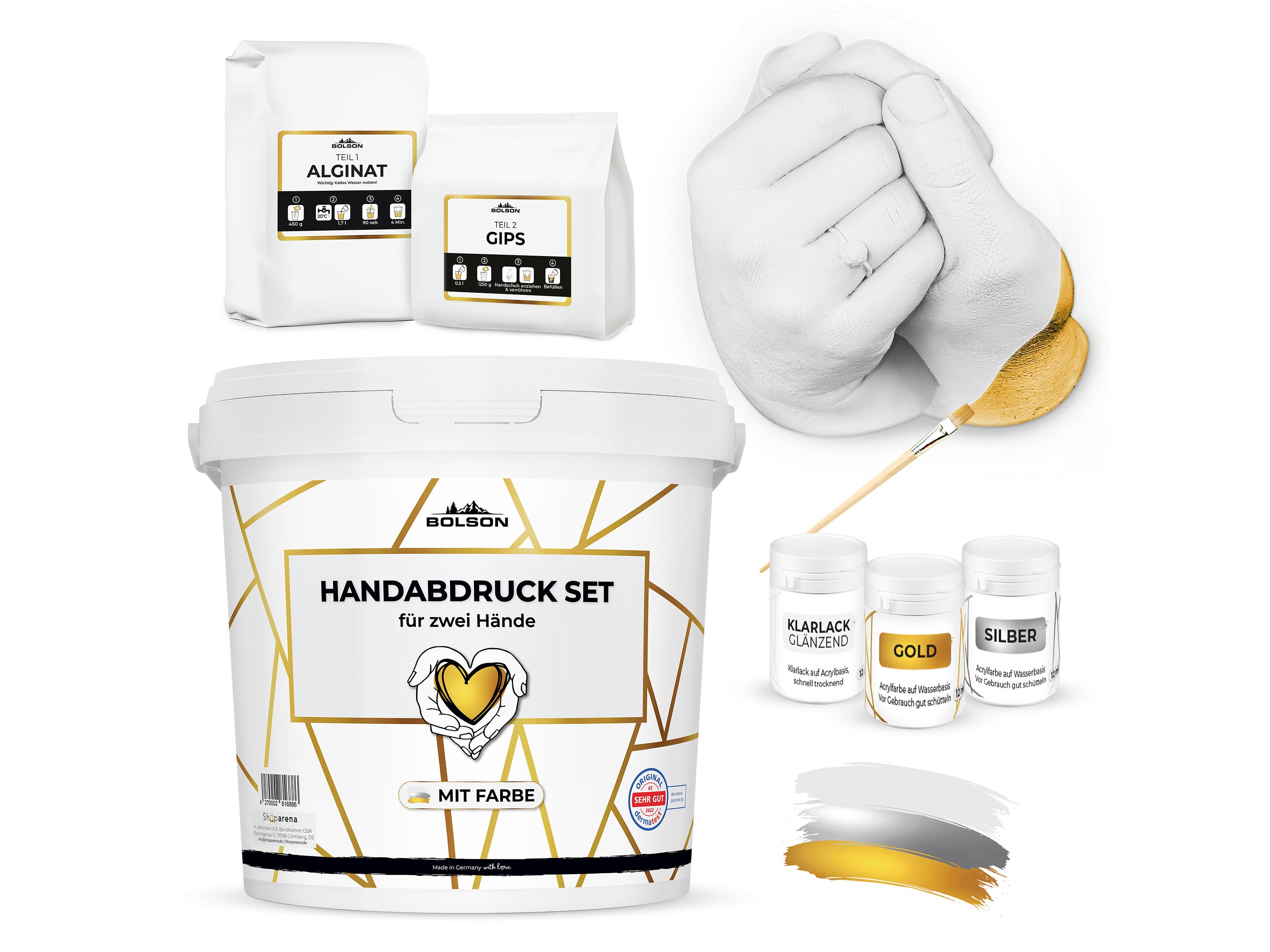 3D Handprint Set Couples With 3 Colors Plaster Cast Set for Two With ...