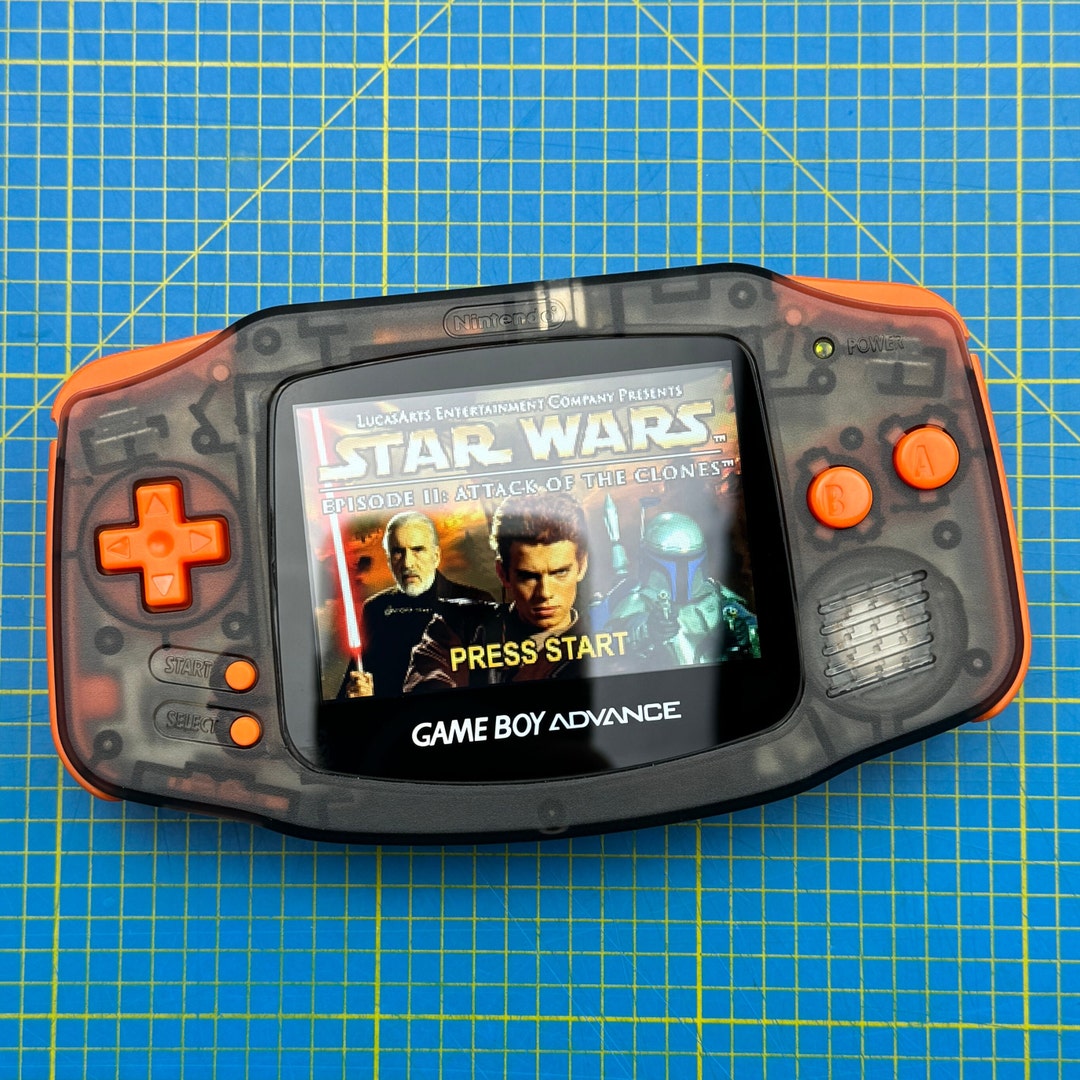 Gameboy Advance GBA Clear Black and Orange Backlight IPS V2 Screen - Etsy