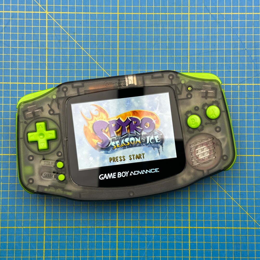 Gameboy Advance GBA Clear Black and Green Backlight IPS V2 Screen - Etsy