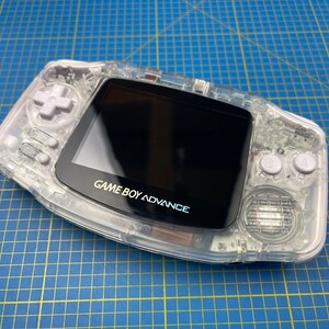 Gameboy Advance GBA Crystal Clear Shell With White Buttons Backlight ...