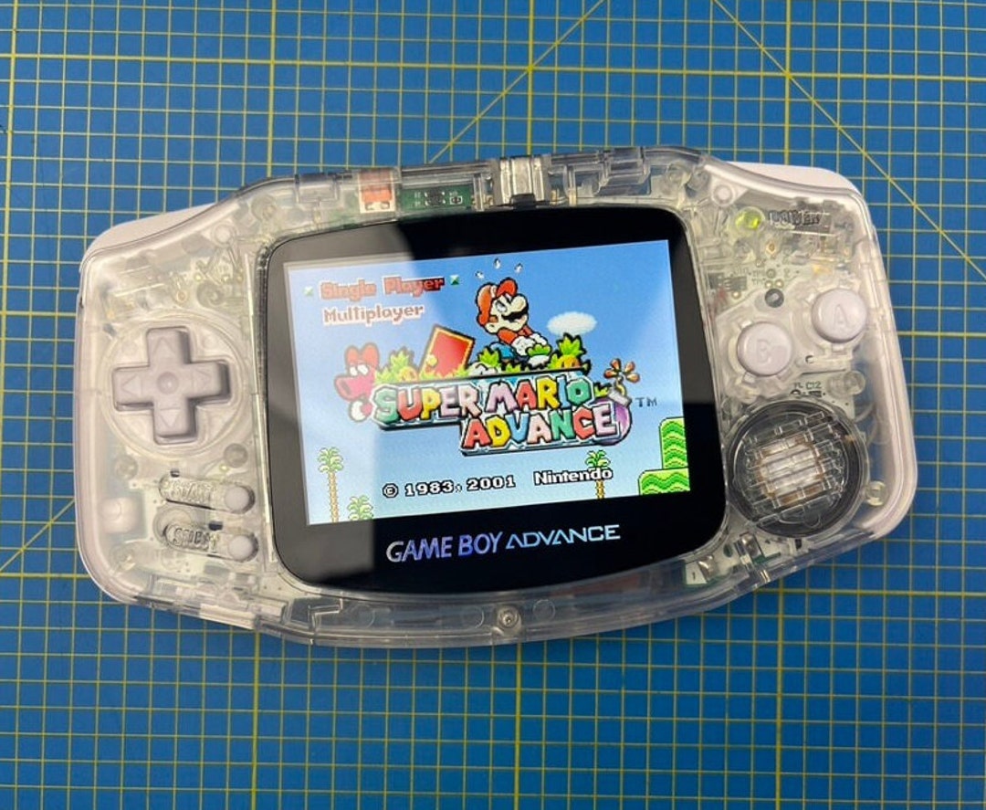 Gameboy Advance GBA Crystal Clear Shell With White Buttons Backlight ...