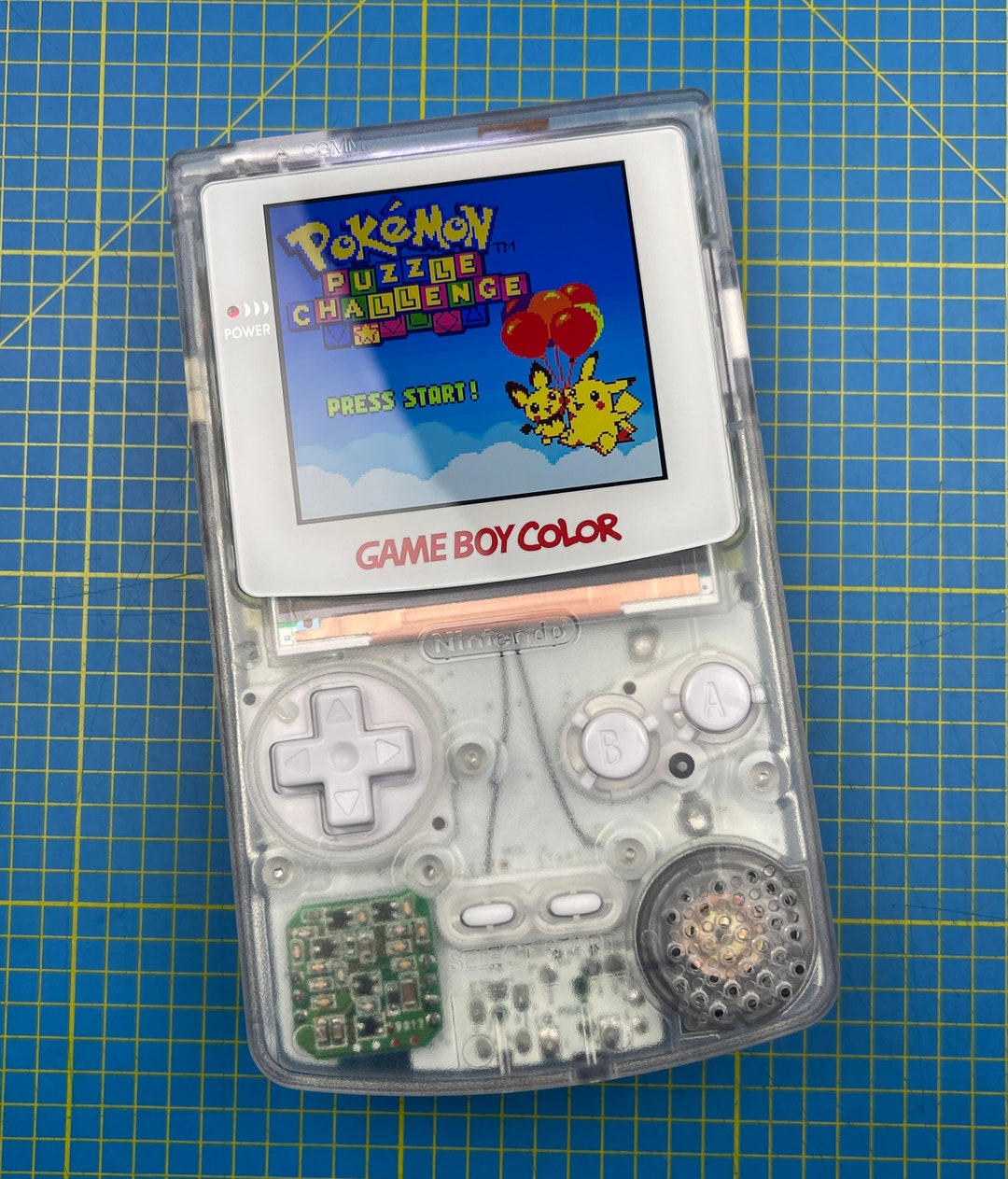 Nintendo Gameboy Color Clear Shell and White Buttons Q5 OSD XL Laminate ...