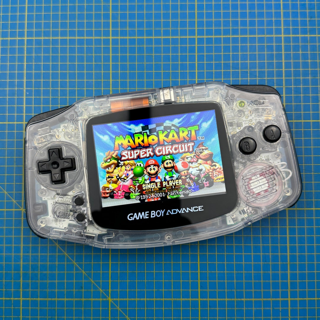 Gameboy Advance GBA Crystal Clear With Black Buttons Backlight IPS V2 ...