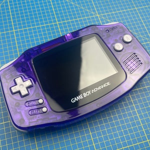 Gameboy Advance GBA Crystal Clear Purple With Grey Buttons Backlight ...