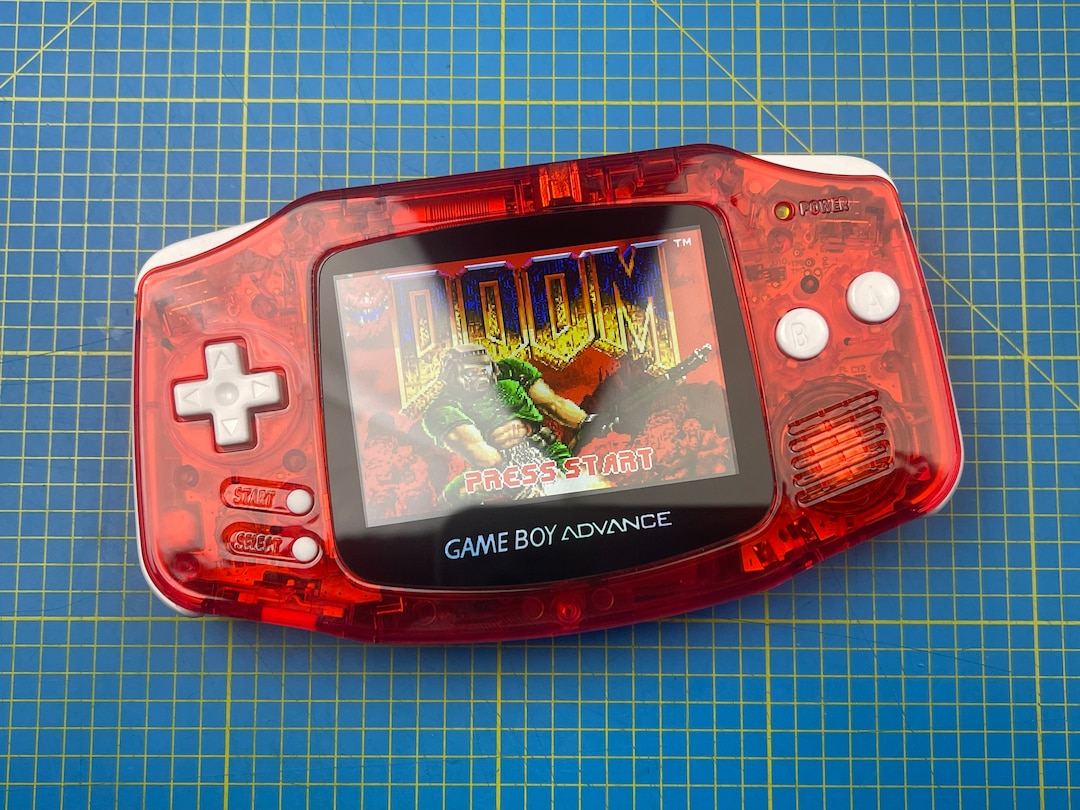Gameboy Advance GBA Crystal Clear Red and White Backlight IPS V2 Screen ...