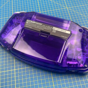 Gameboy Advance GBA Crystal Clear Purple With Grey Buttons Backlight ...