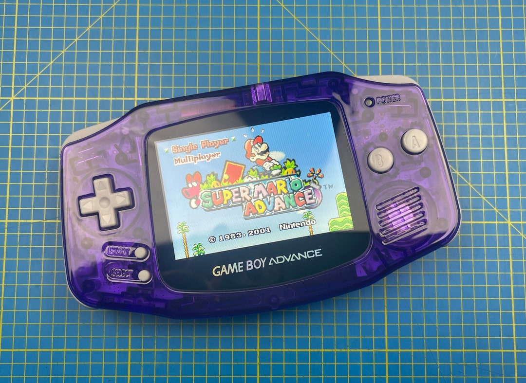 Gameboy Advance GBA Crystal Clear Purple With Grey Buttons Backlight ...