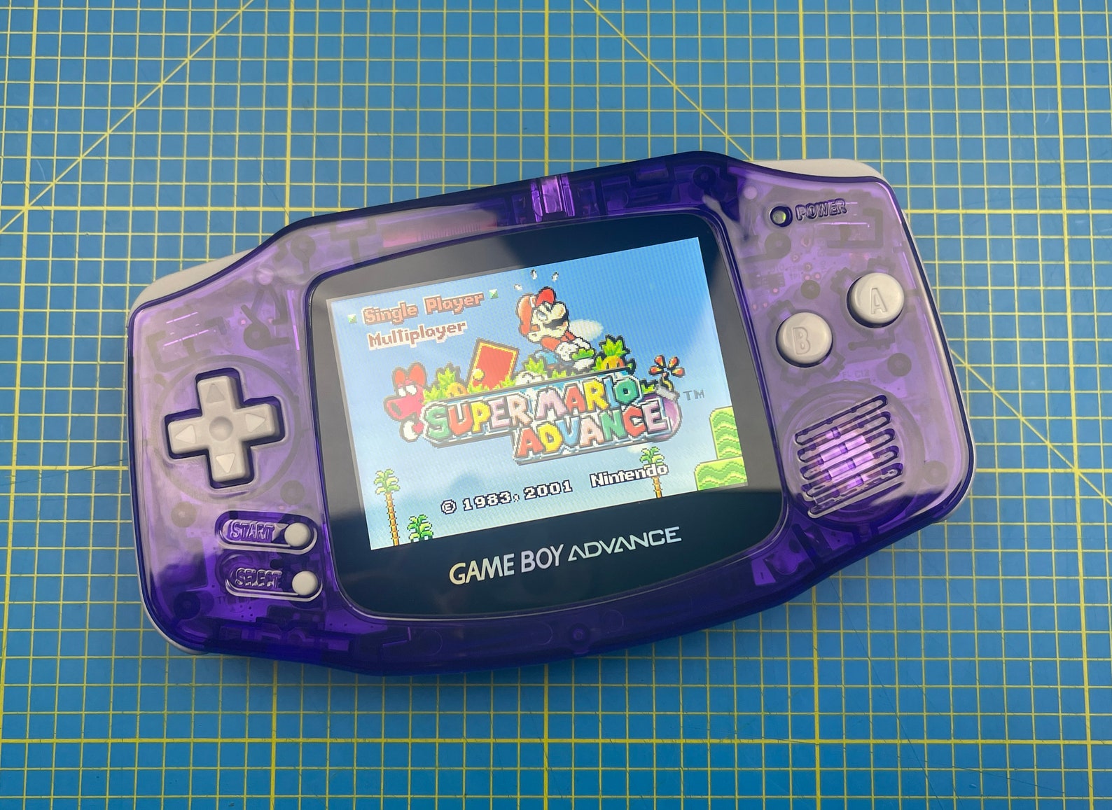 Gameboy Advance GBA Crystal Clear Purple With Grey Buttons Backlight ...