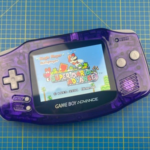 Gameboy Advance GBA Crystal Clear Purple With Grey Buttons Backlight ...