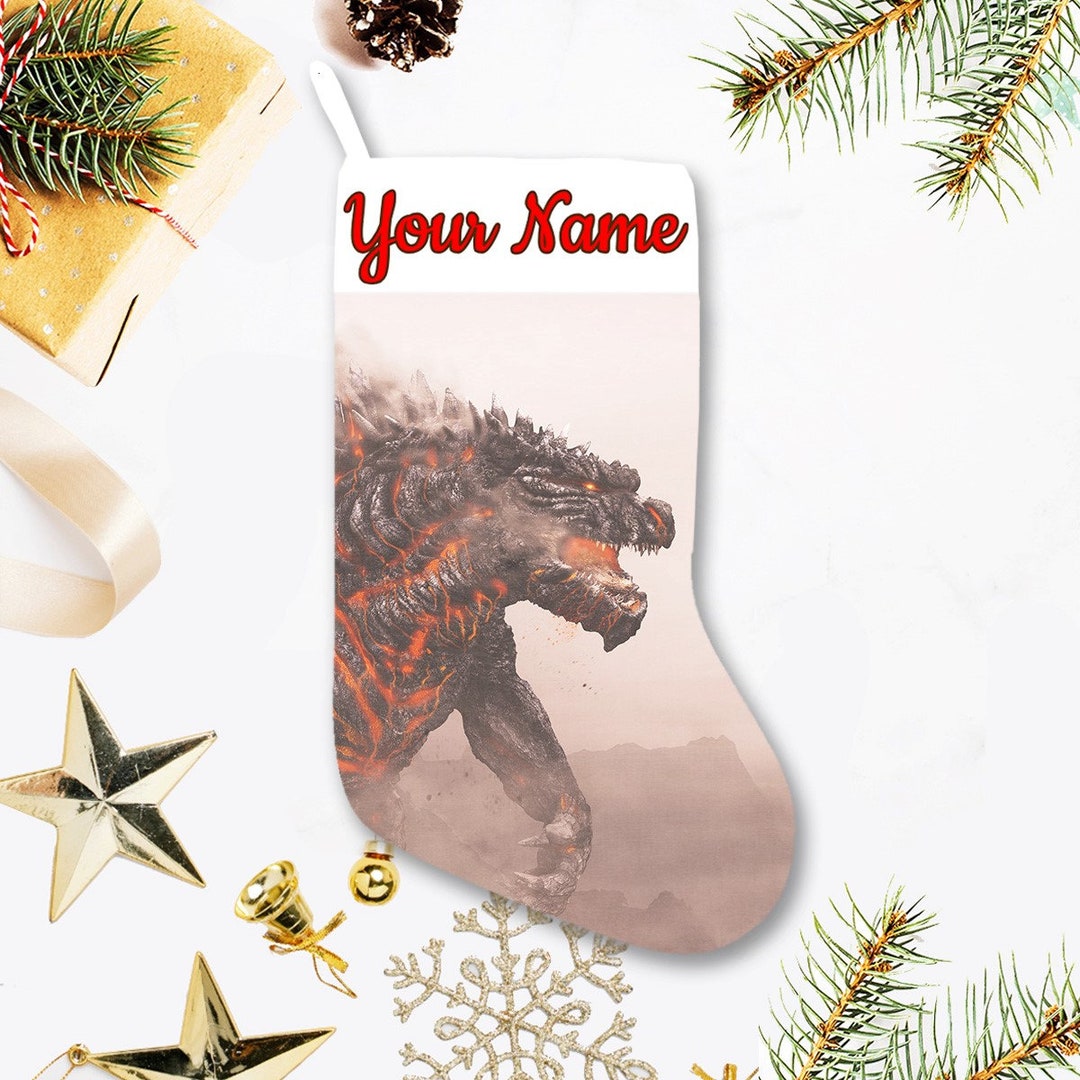 Godzilla Christmas Stocking Personalized Custom Name - Etsy