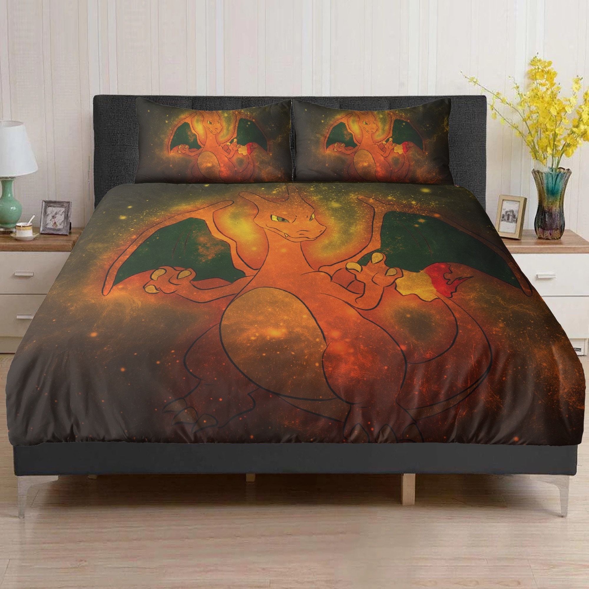P.O.KE.MO.N Duvet, Charizard Bedding set twin, queen, king sizes sold ...