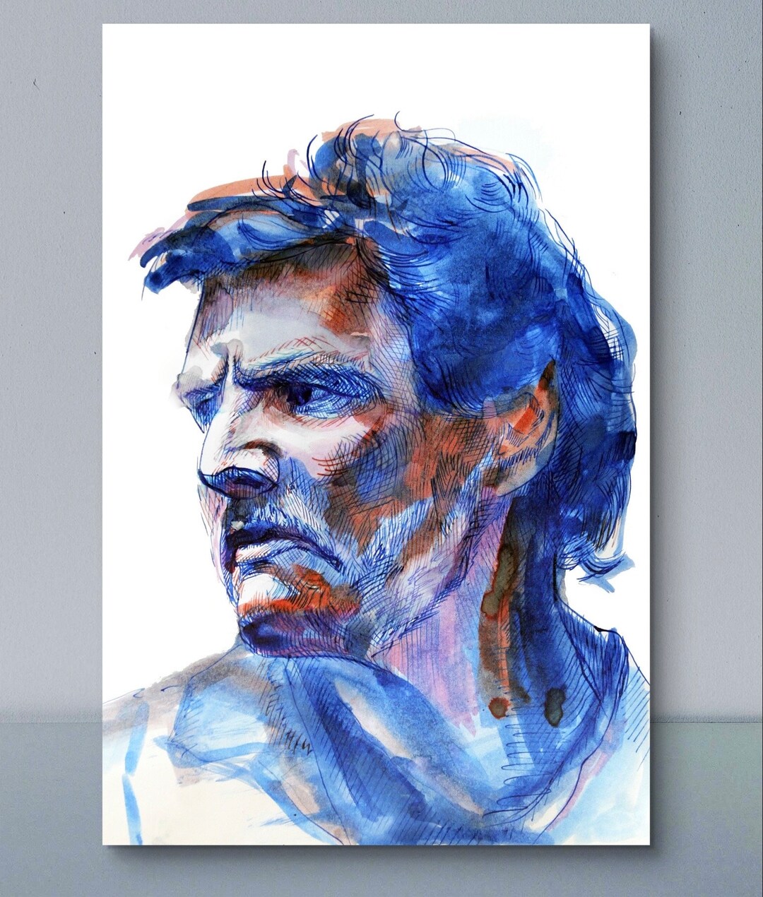 The Last of Us Pedro Pascal Print From Original Ink Painting Joel - Etsy