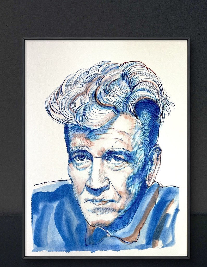 David Lynch Original Ink Drawing Portrait Wall Art Film Director - Etsy