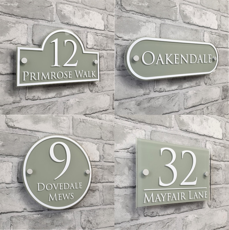 Traditional House Number Signs & Address Plaques in Sage Green - Etsy