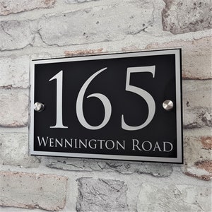 Bordered Rectangular House Signs, Door Number Plaques, Multiple Colour ...