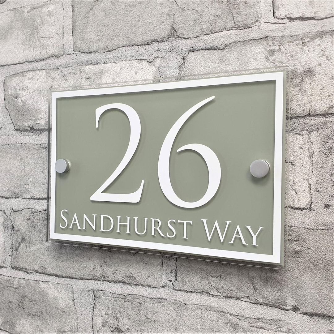 House Number Sign, Sage Green Door Numbers & Address Plaques - Etsy UK