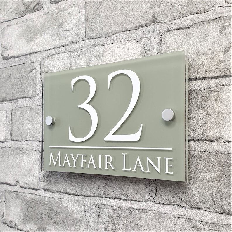 Traditional House Number Signs & Address Plaques in Sage Green - Etsy