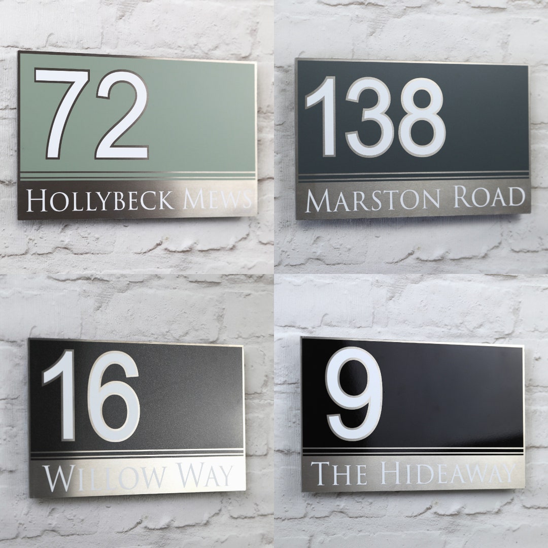 Modern Metal House Sign | House Number Plaque | Address Plaques | Large ...