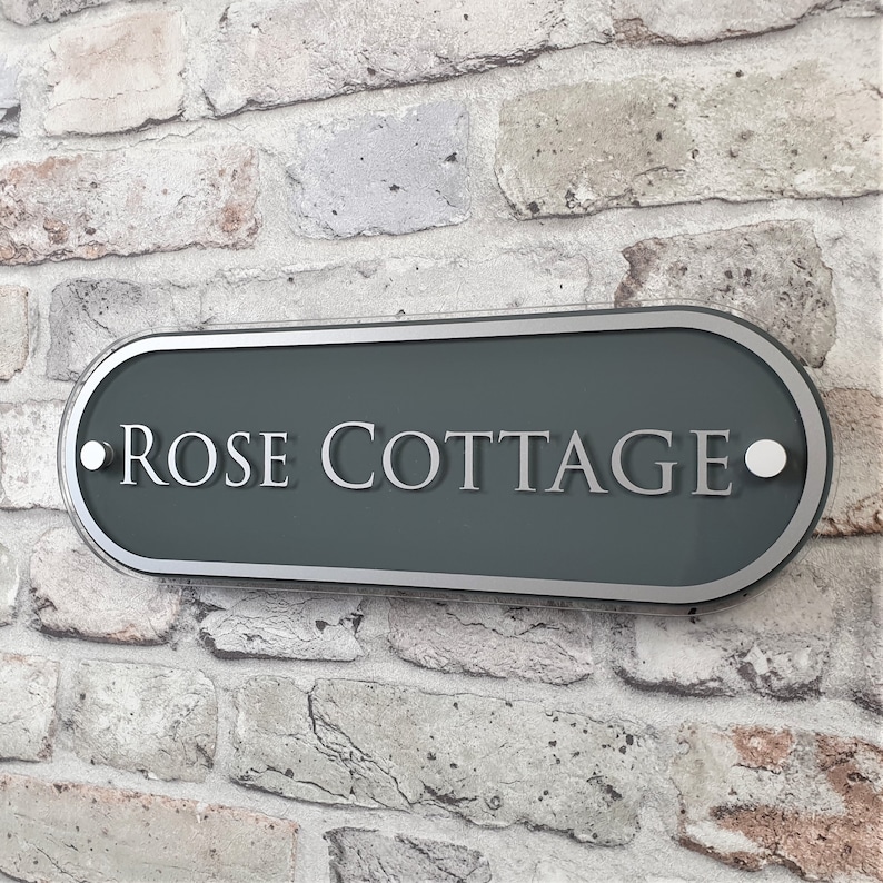 Address Plaque and House Name Sign or Bar Signs in Anthracite/slate ...
