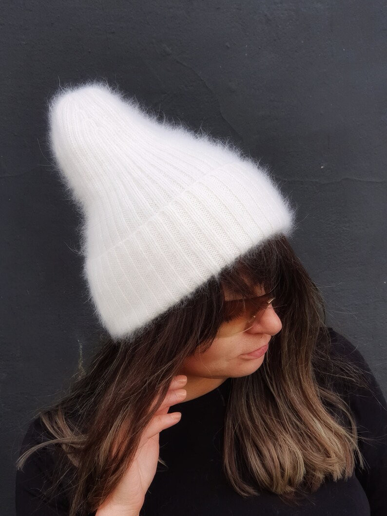 Machine Knitting Pattern. Angora Beanie Hat Pdf Pattern. Knitting ...