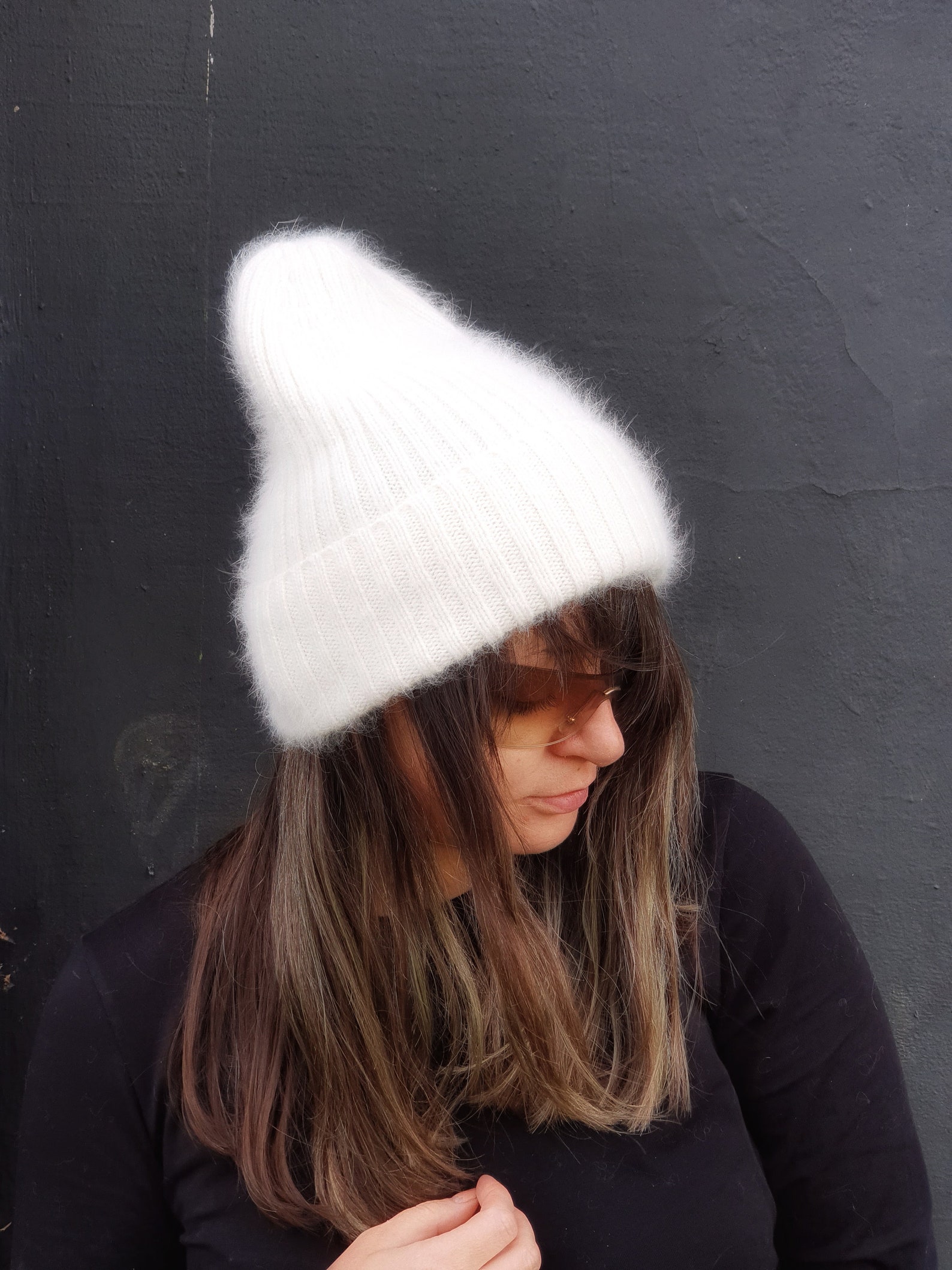 Machine Knitting Pattern. Angora Beanie Hat Pdf Pattern. Knitting ...