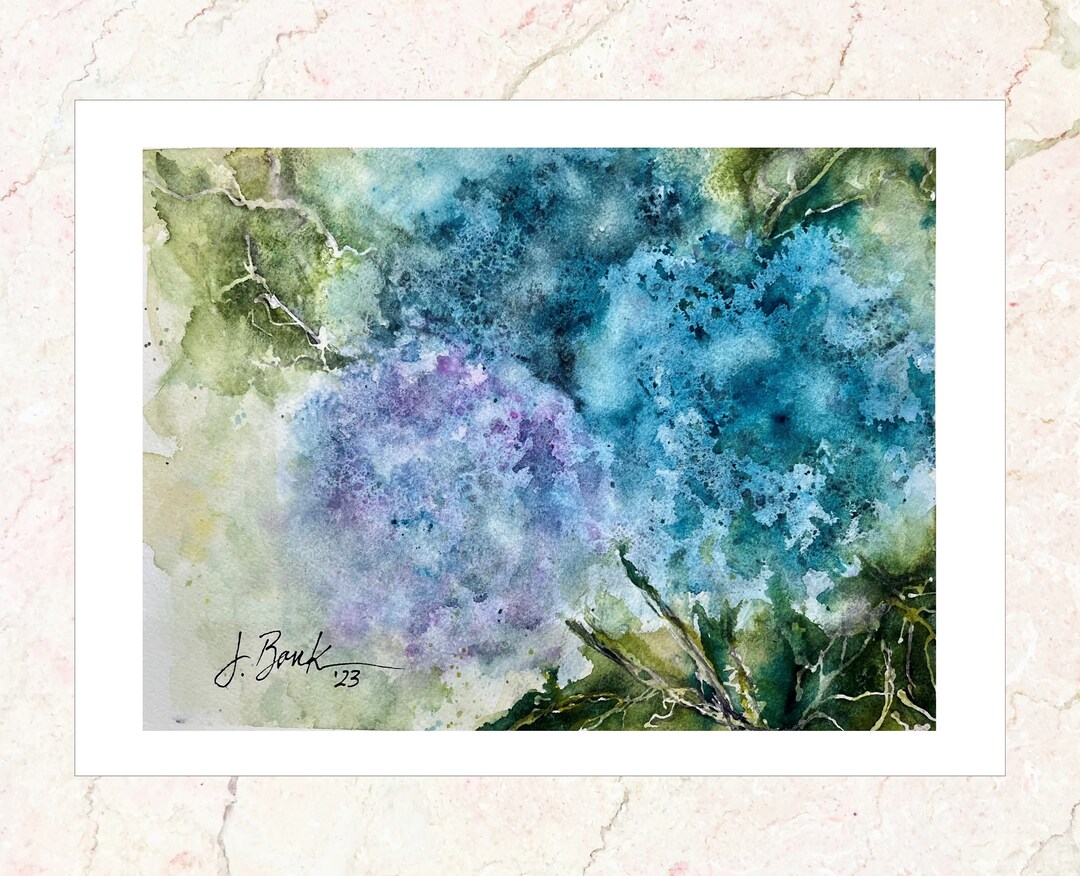 Hydrangeas in Abstract Original 9"x12" Watercolor Impressionistic ...
