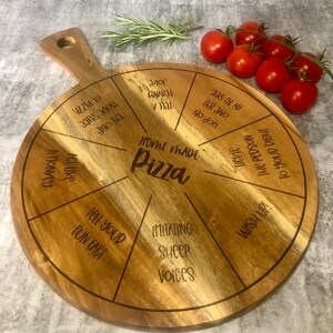 Large Acacia Wood Personalised Pizza Tray Board | Family Fun | Funny ...