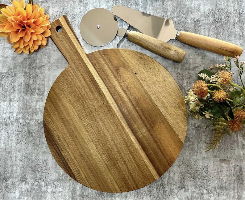 Large Acacia Wood Personalised Pizza Tray Board | Family Fun | Funny ...