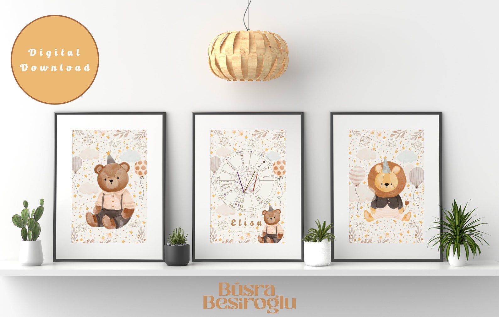 Baby Birth Chart Digital Download, Custom Astrology Birth Chart ...