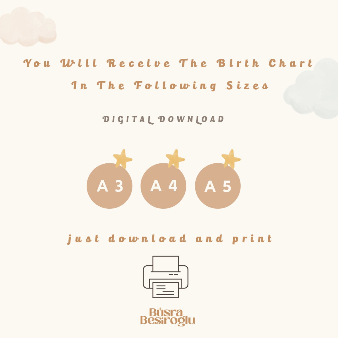 Baby Birth Chart Digital Download, Custom Astrology Birth Chart ...