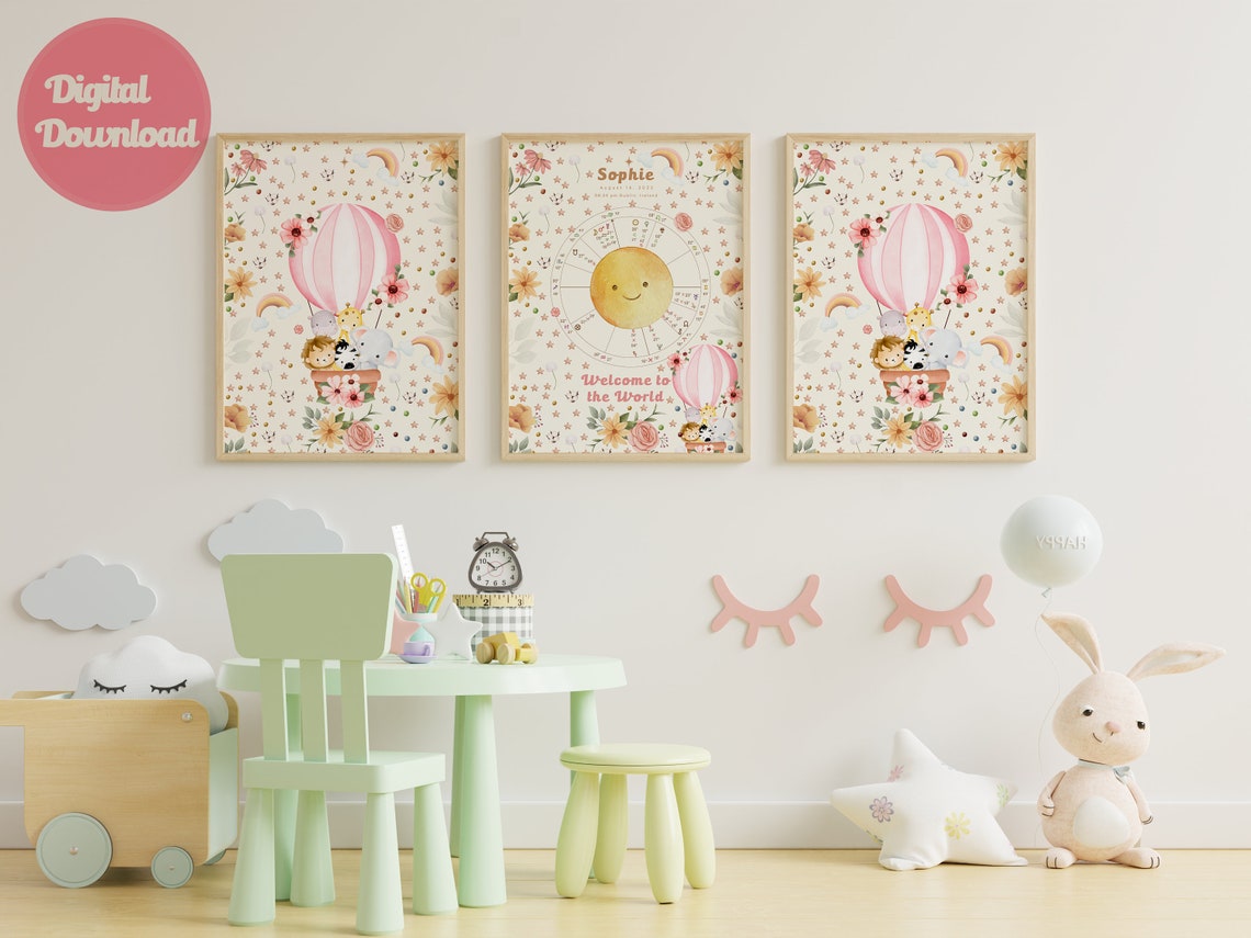 Baby Girl Birth Chart Digital Download Custom Astrology Birth - Etsy