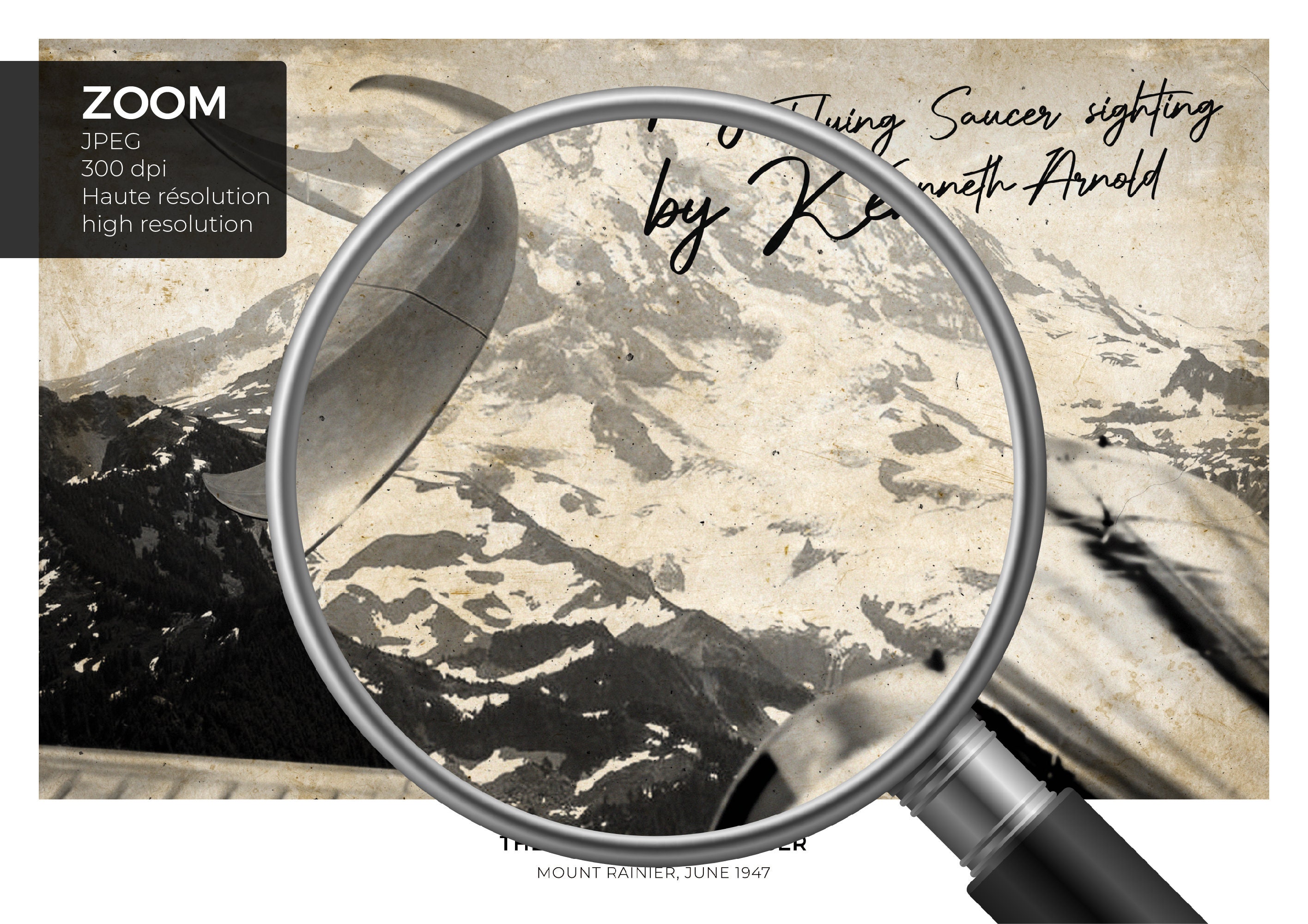 Kenneth Arnold 1947 Famous Ufology Sighting Poster DIGITAL DOWNLOAD - Etsy