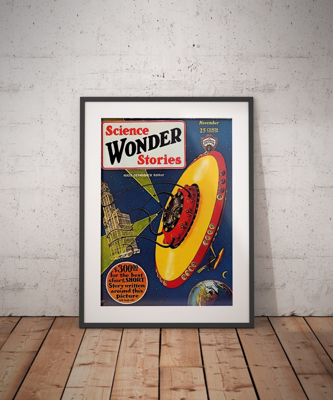Printable wonder Stories Poster, Cover of the Science Fiction Magazine ...