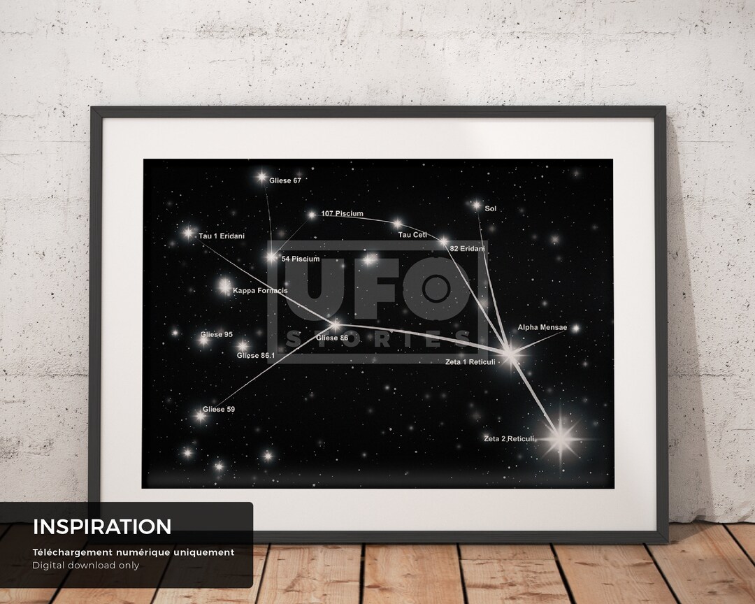 Star Map of Zeta Reticuli's System Poster Observation - Etsy