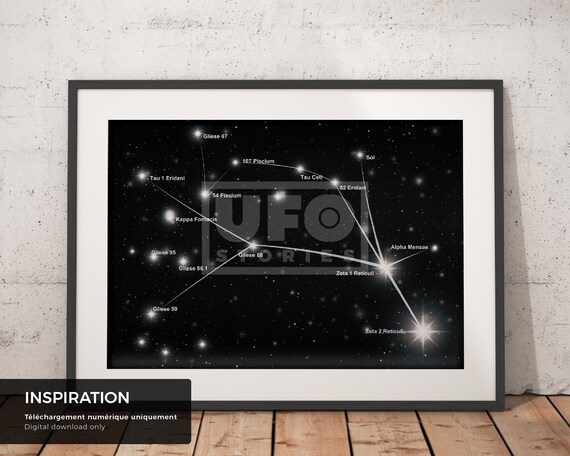Star Map of Zeta Reticuli's System Poster Observation - Etsy