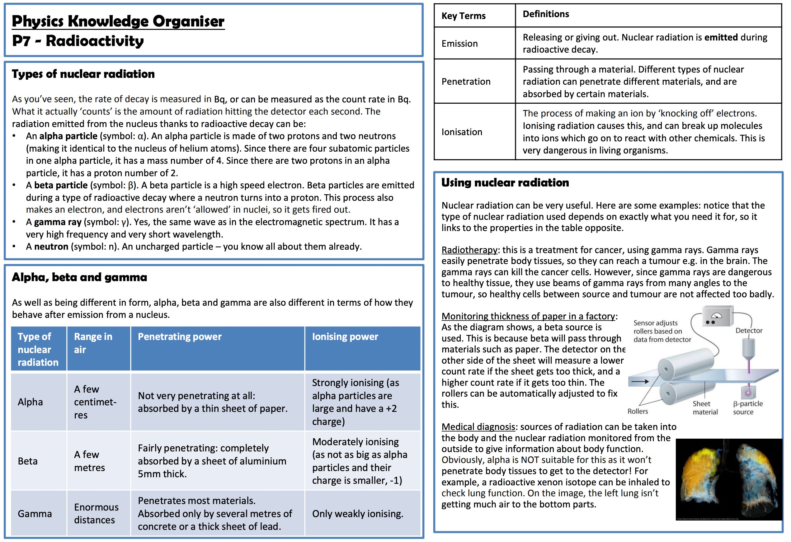 GCSE Physics Radioactivity Summary Notes - Etsy