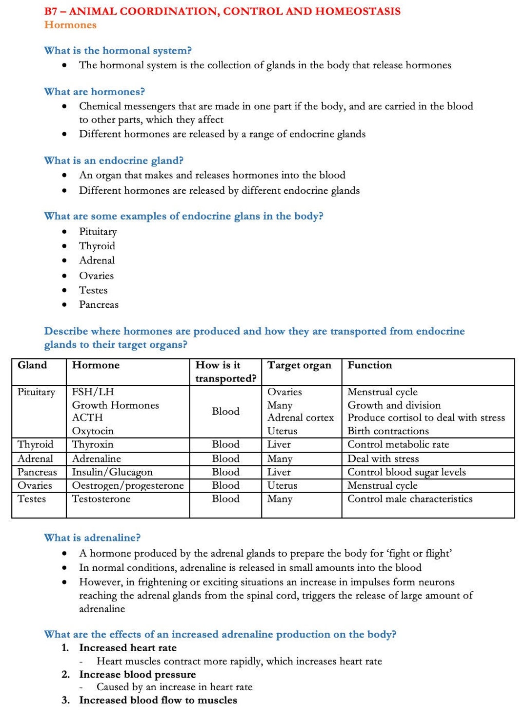 B7 GCSE EDEXCEL NOTES - Etsy