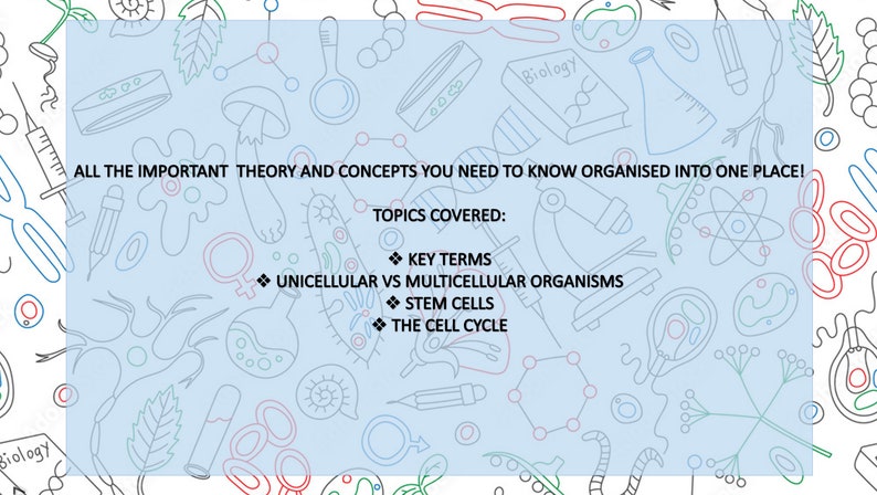 GCSE Biology Cell Division Summary Notes - Etsy