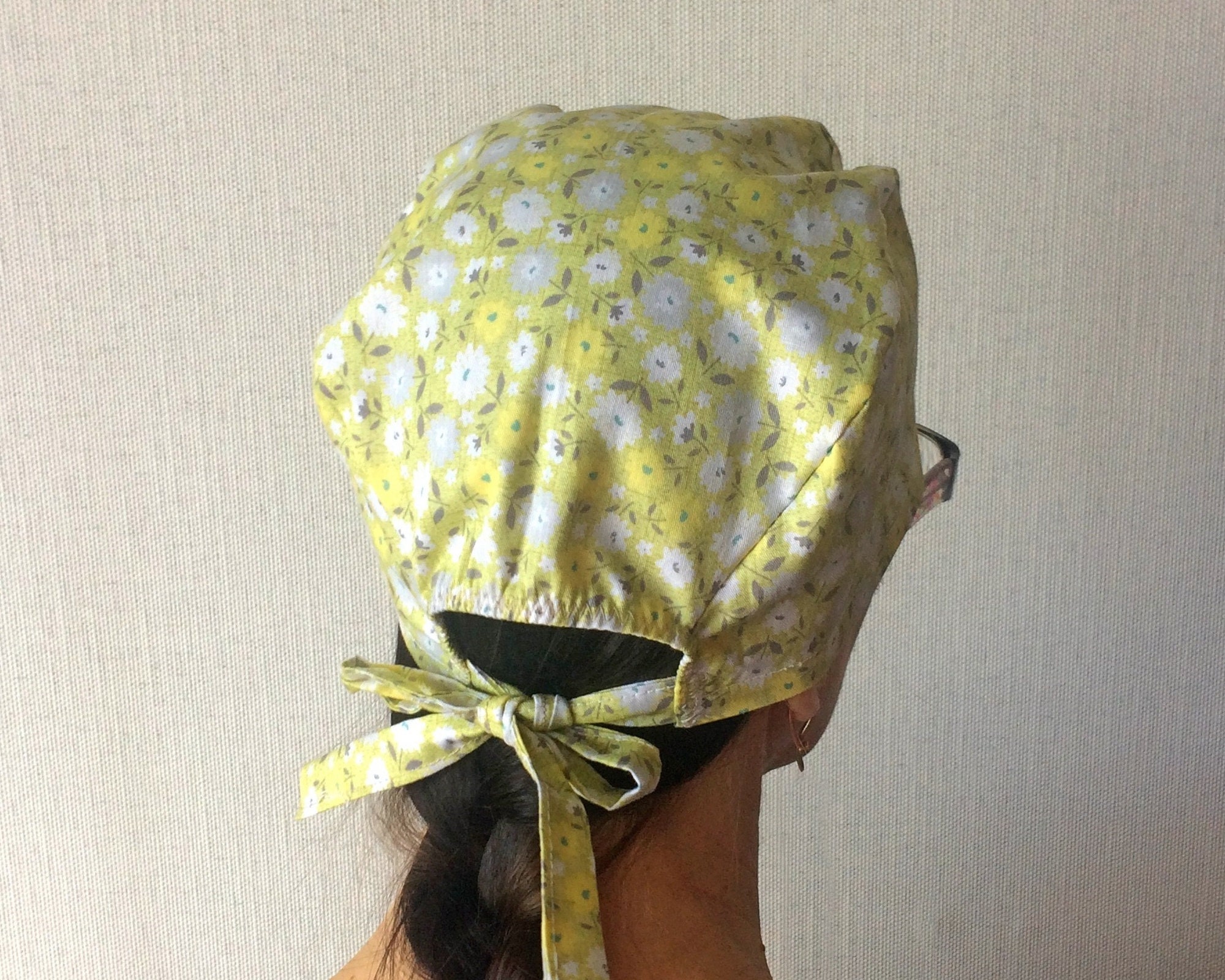 2 Sewing PDF Patterns: Scrub Hat With Ties and Bouffant Scrub Cap, Step ...